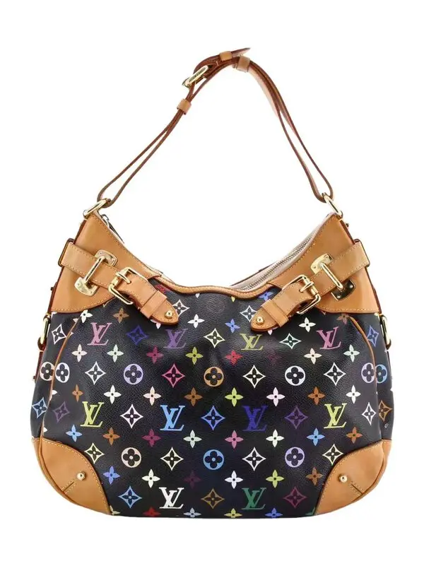 LOUIS VUITTON Greta Handbag Monogram Multicolor Hobo Bag - Black