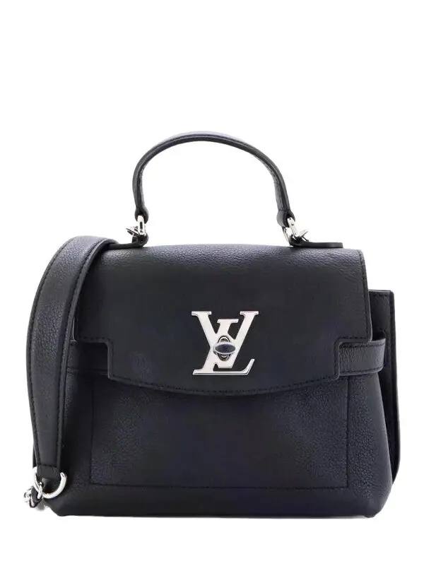 LOUIS VUITTON Lockme Ever Handbag Leather Mini Satchel - Black