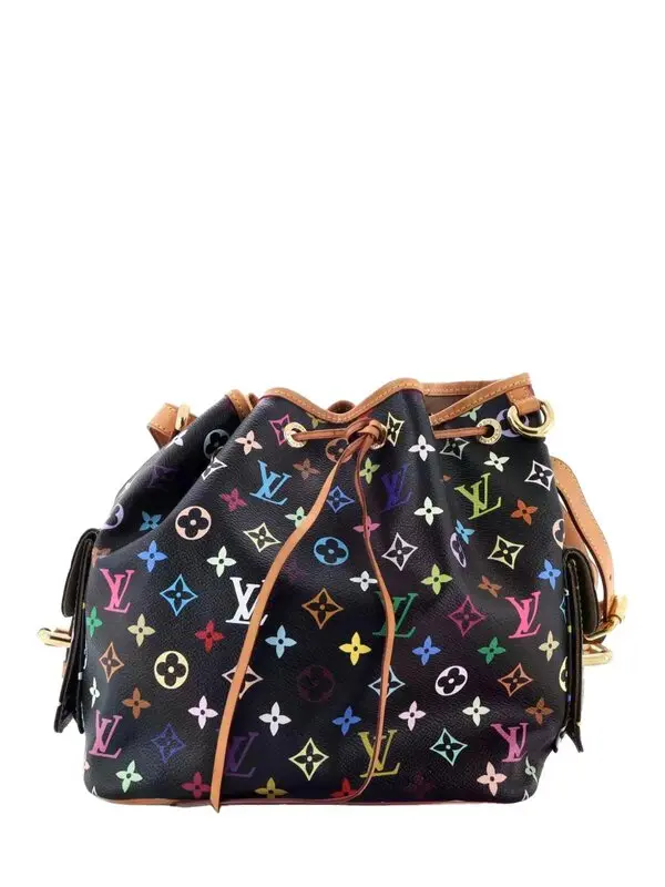 LOUIS VUITTON Petit Noe Monogram Multicolor Bucket Bag - Black