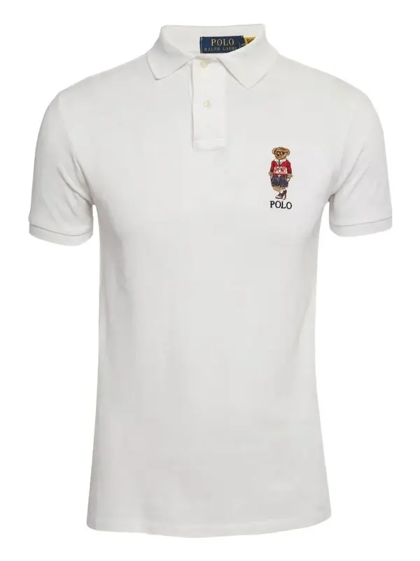 Polo Ralph Lauren Polo Bear-embroidered Polo Shirt - White