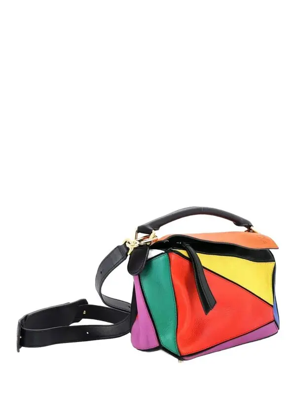 Loewe Puzzle Bag Leather Satchel Small - Multicolour