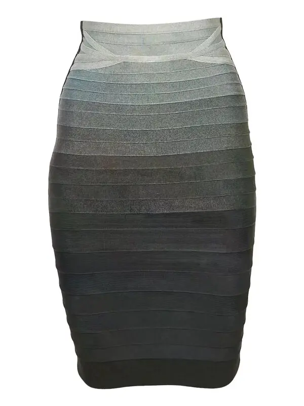 Herve Leger Knit Pencil Skirt - Grey