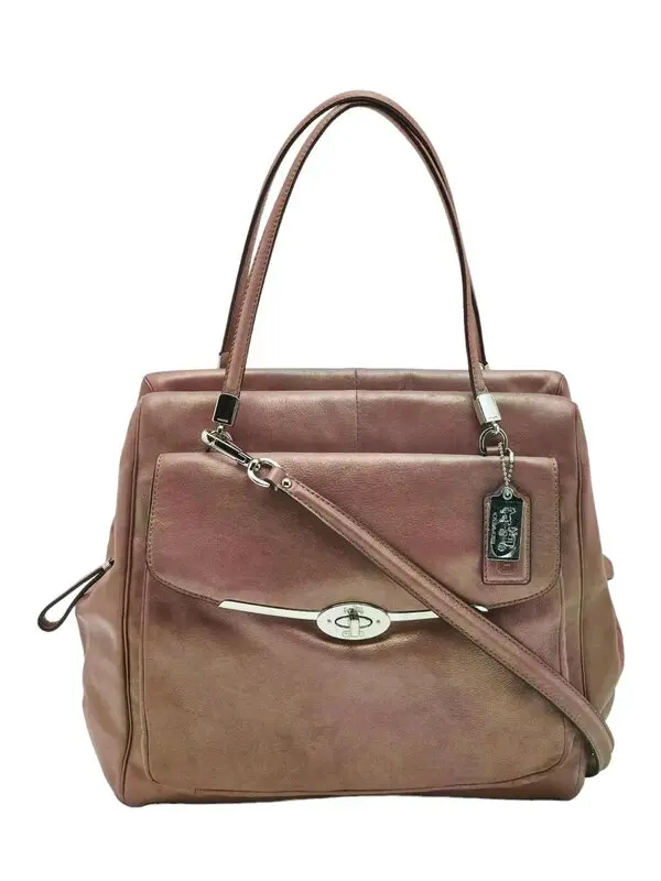 COACH® Metallic Leather Satchel - Beige