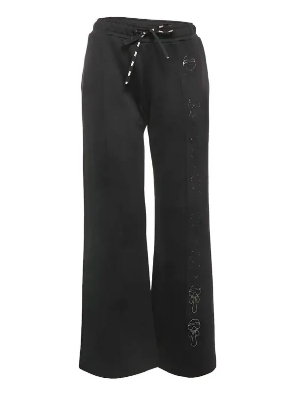 Fendi Illustration-print Jersey Trousers - Black