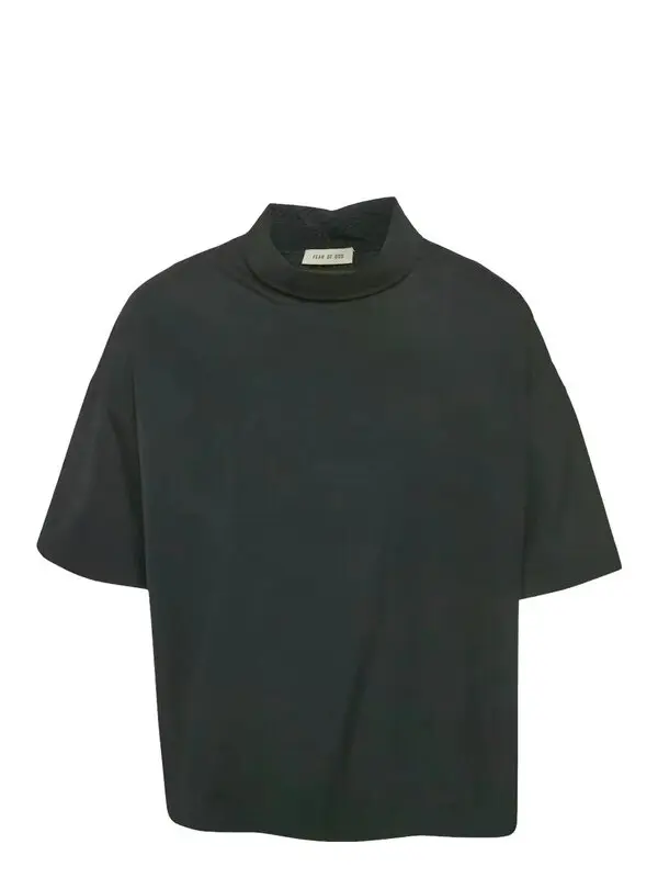 Fear Of God Mock-neck Cotton-wool Tee - Black