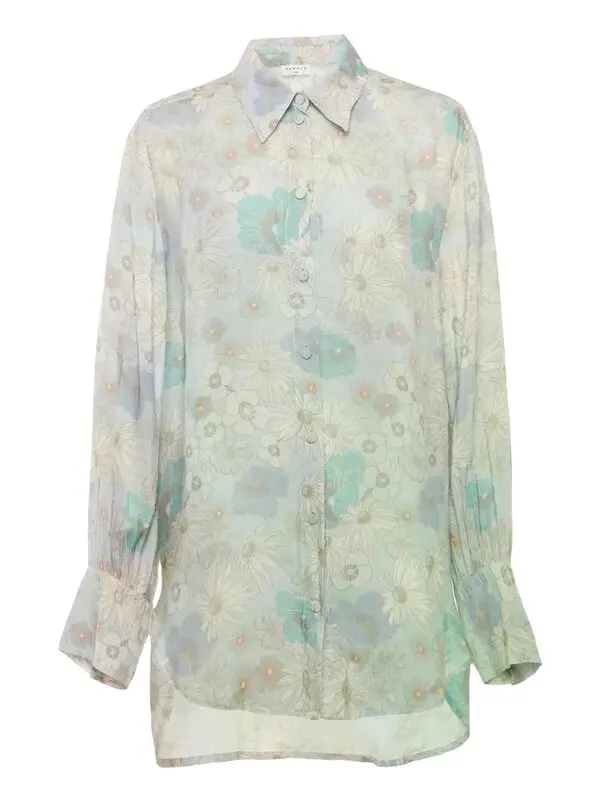 Sandro Floral Print Shirt - Blue