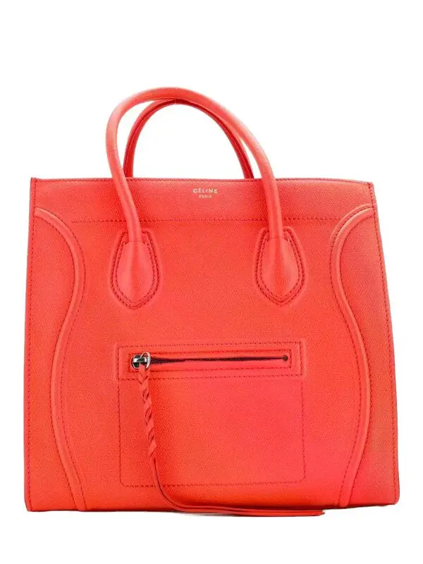 Celine Phantom Grainy Leather Medium Tote Bag - Orange