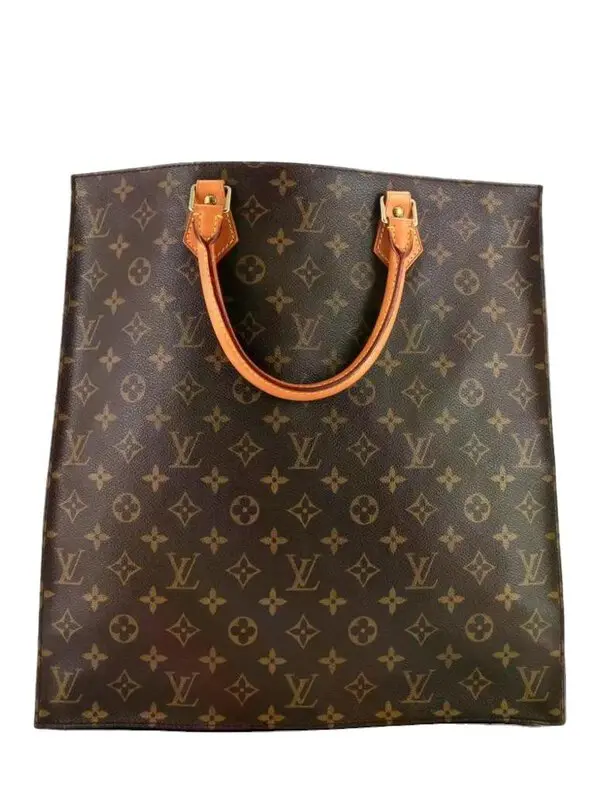 LOUIS VUITTON Vintage Sac Plat Monogram Canvas Tote Bag - Brown