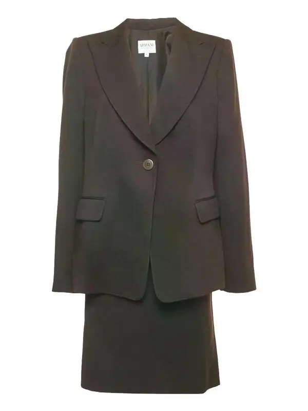 ARMANI 2000s Wool Skirt Suit - Brown