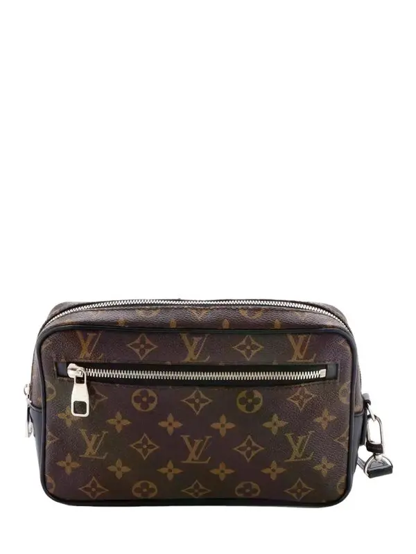 LOUIS VUITTON Kasai Macassar Monogram Canvas Clutch - Black