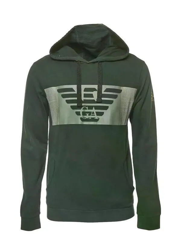 Emporio Armani Eagle-logo Hoodie - Green