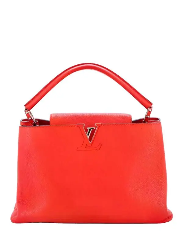 LOUIS VUITTON Capucines Mm Satchel Leather Bag - Red