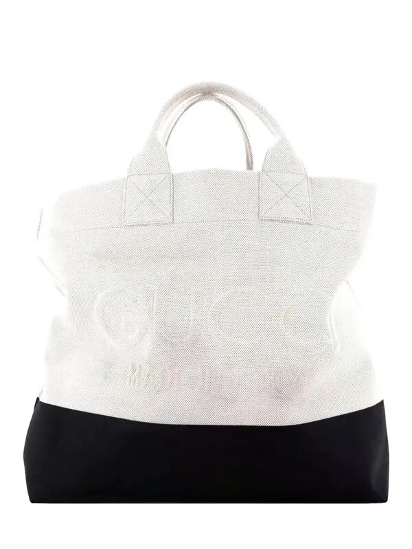 Gucci Logo Embossed Open Tote Bag - Neutrals