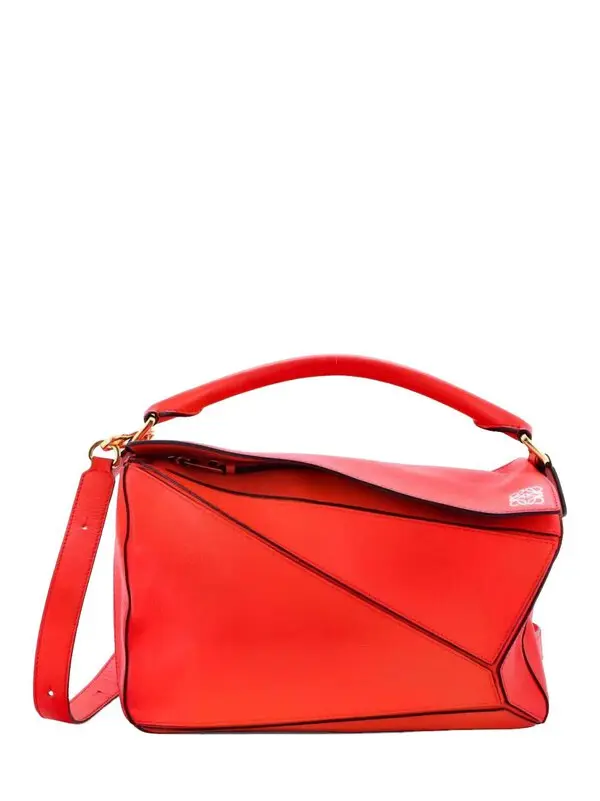 Loewe Puzzle Leather Medium Shoulder Bag - Red
