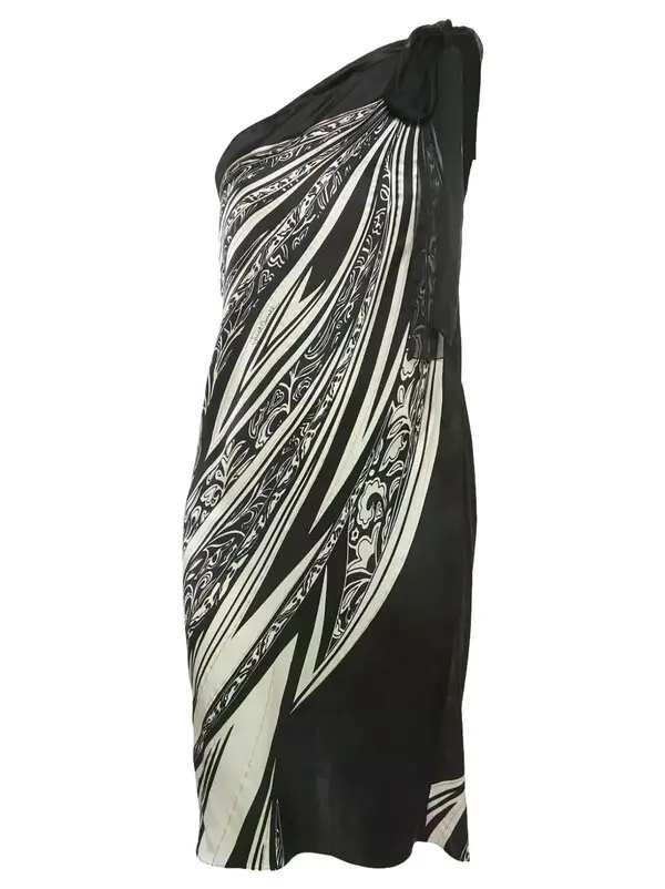 Just Cavalli Abstract-print One-shoulder Dress - Black