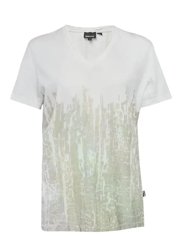 Just Cavalli Printed V-neck T-shirt - White