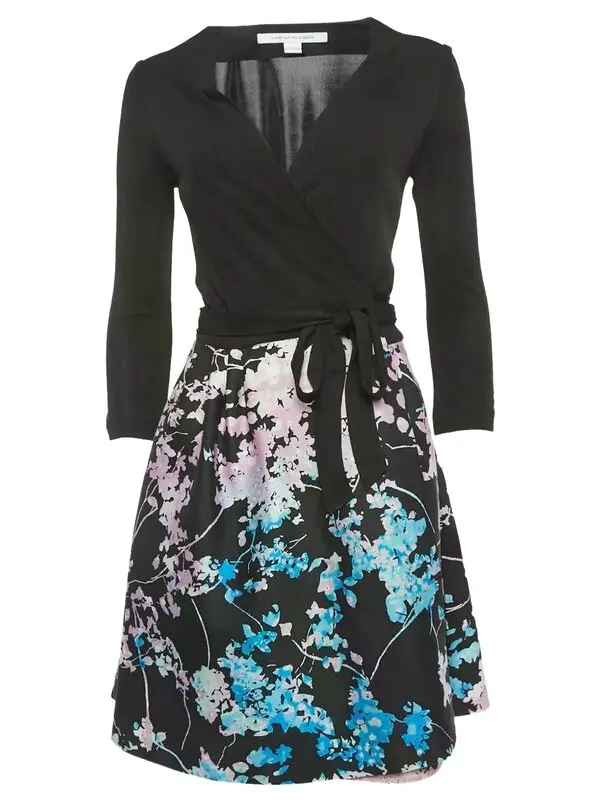 Diane Von Furstenberg Floral-print Wrap Dress - Black