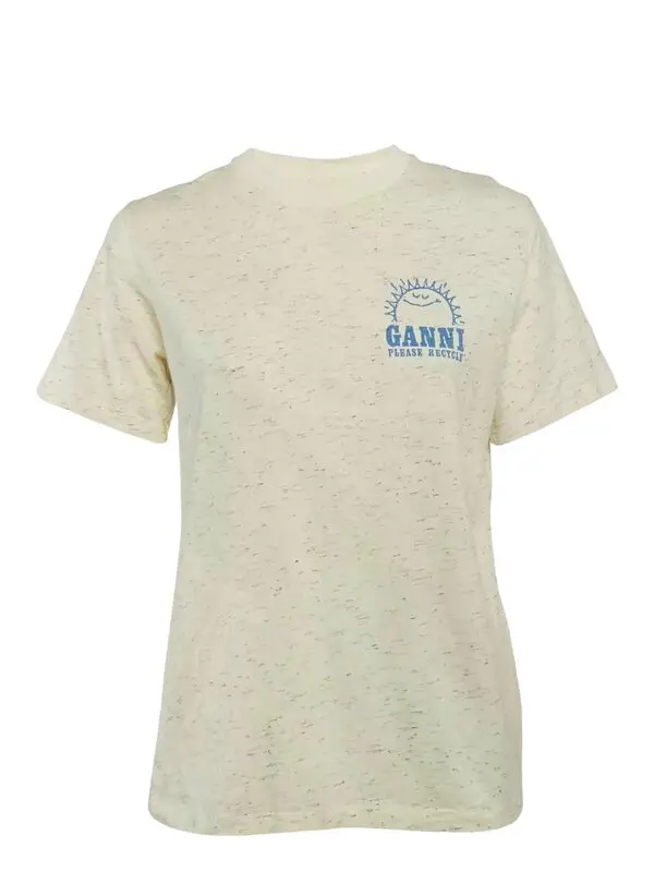 GANNI Graphic-print T-shirt - Neutrals