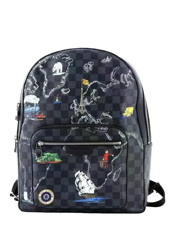 LOUIS VUITTON Josh Limited Edition Renaissance Map Damier Graphite Backpack - Black