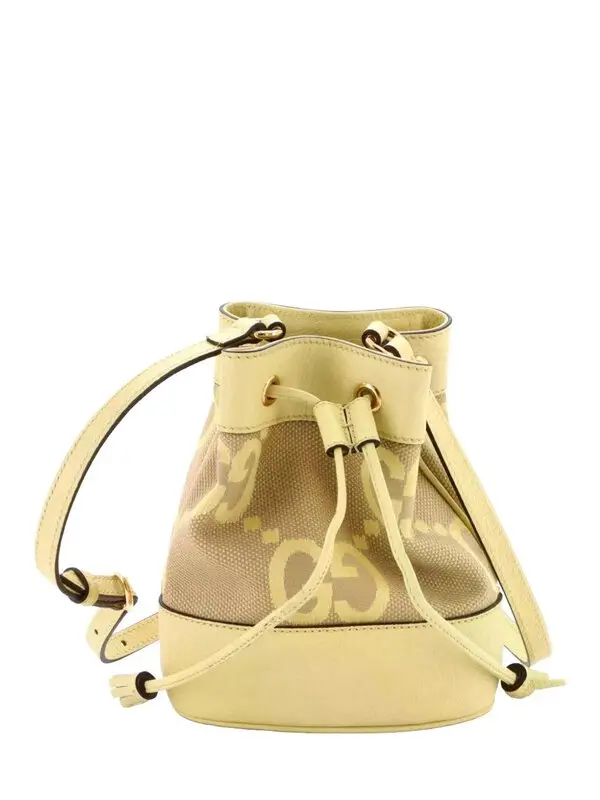 Gucci Ophidia Jumbo Gg Canvas Mini Bucket Bag - Yellow