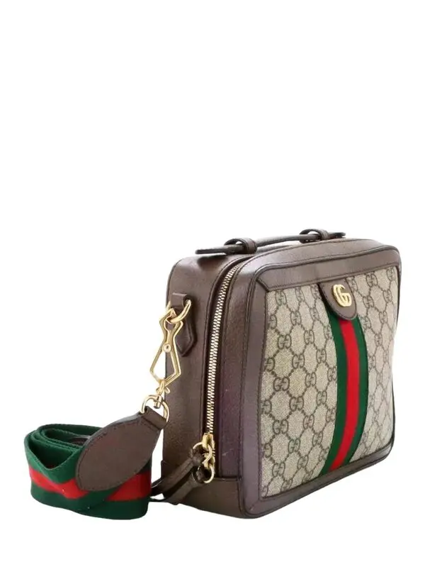 Gucci Ophidia Zip Around Camera Shoulder Bag - Brown