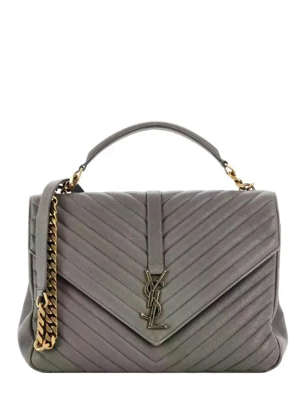 Saint Laurent Classic Monogram College Large Shoulder Bag - Grey