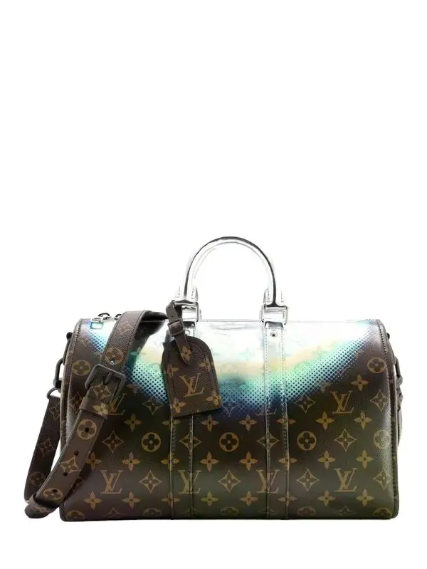 LOUIS VUITTON Keepall Bandouliere Metallic Nebula Monogram Canvas 35 Satchel - Brown
