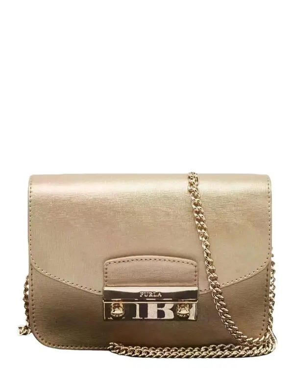 Furla Laminated-leather Mini Crossbody Bag - Yellow