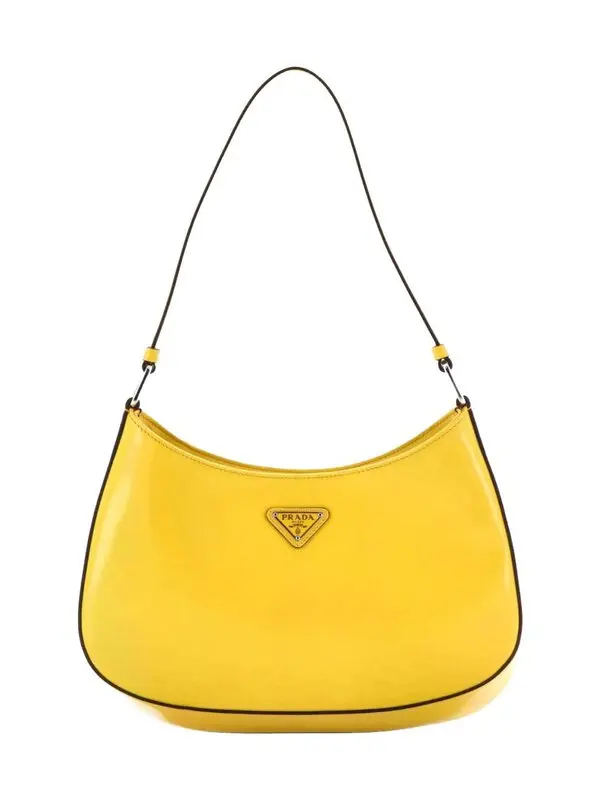 Prada Cleo Medium Hobo Bag Spazzolato Leather - Yellow