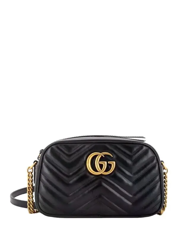Gucci Gg Marmont Matelassé Leather Small Crossbody Bag - Black