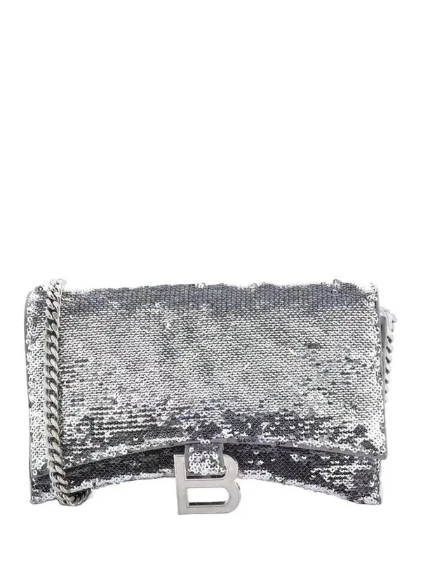 Balenciaga Hourglass Chain Wallet - Silver