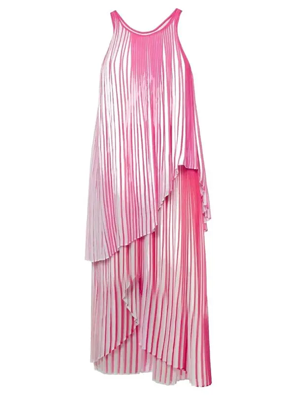 Stella McCartney Pleated Stripe Dress - Pink