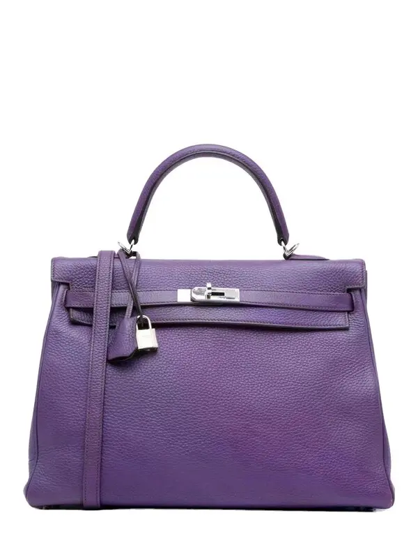 Hermès 2011 Togo Kelly Ii Retourne 35 Satchel - Purple