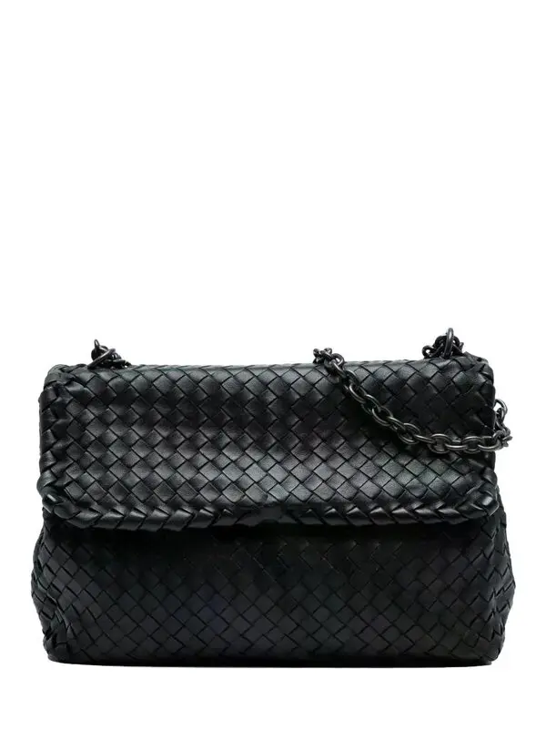 Bottega Veneta 2012-2025 Medium Nappa Intrecciato Olimpia Shoulder Bag - Black