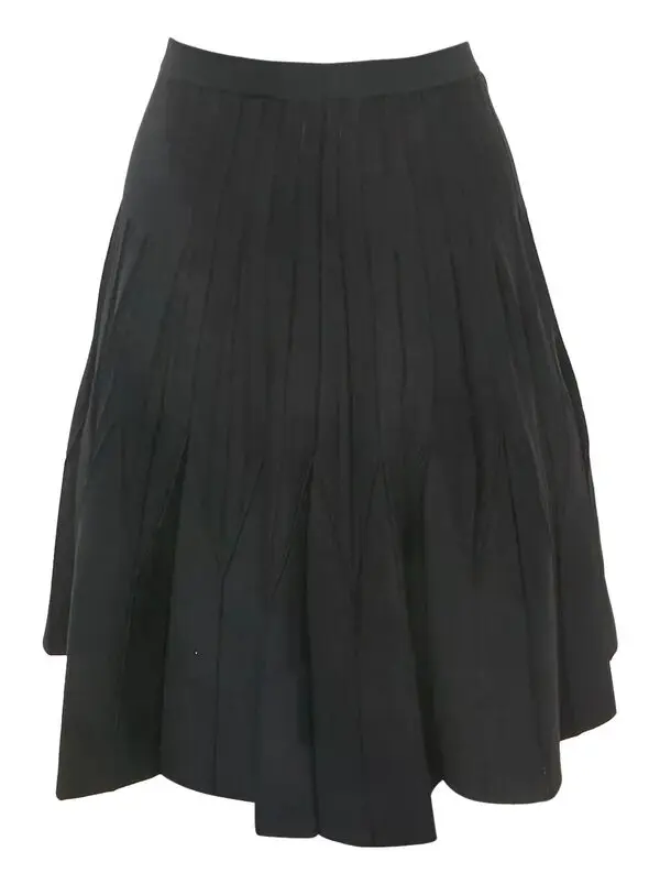 Sandro Pleated Knit Skirt - Black
