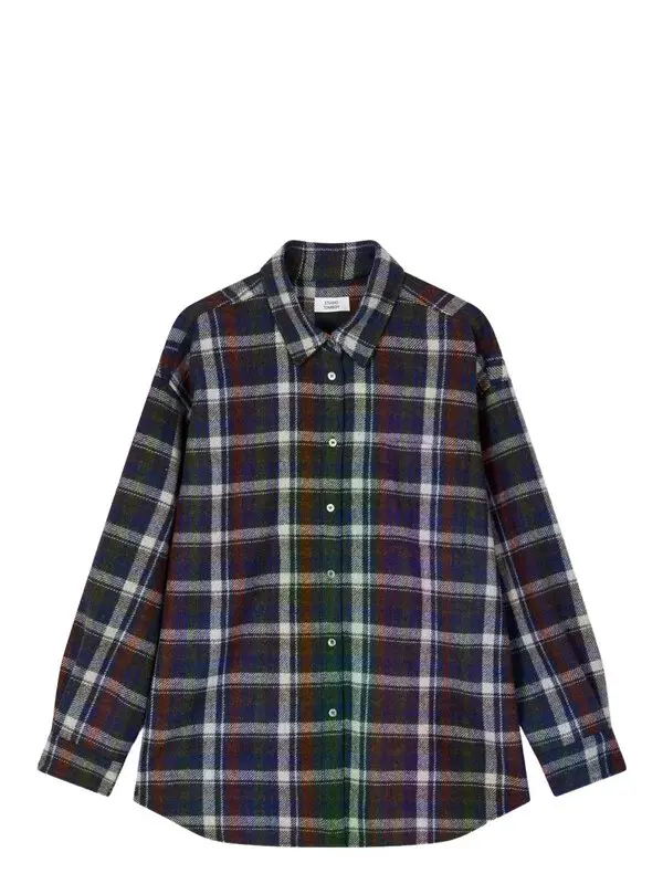 STUDIO TOMBOY Checkered Wool Shirt - Blue