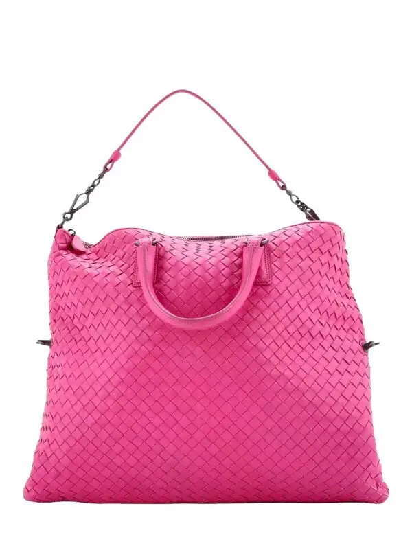 Bottega Veneta Intrecciato Nappa Medium Satchel - Pink