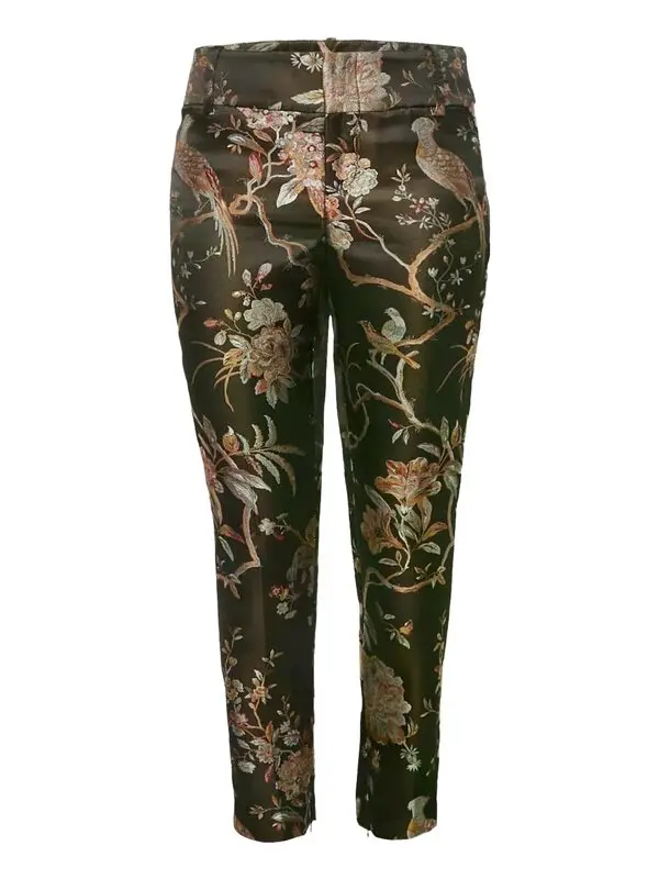 Alice + Olivia Floral-jacquard Trousers - Brown