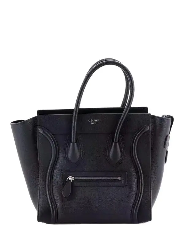 Celine Luggage Bag Grainy Leather Micro Tote - Black
