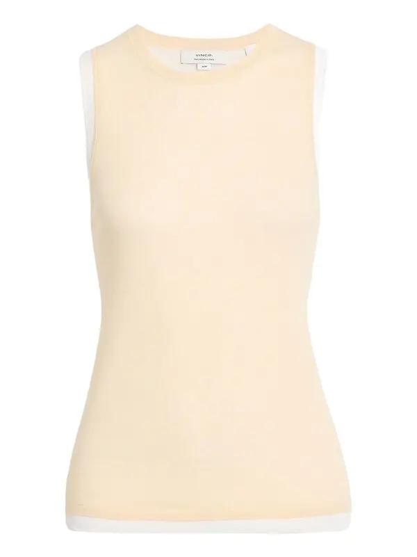 Vince Layered Cotton-blend Top - Beige