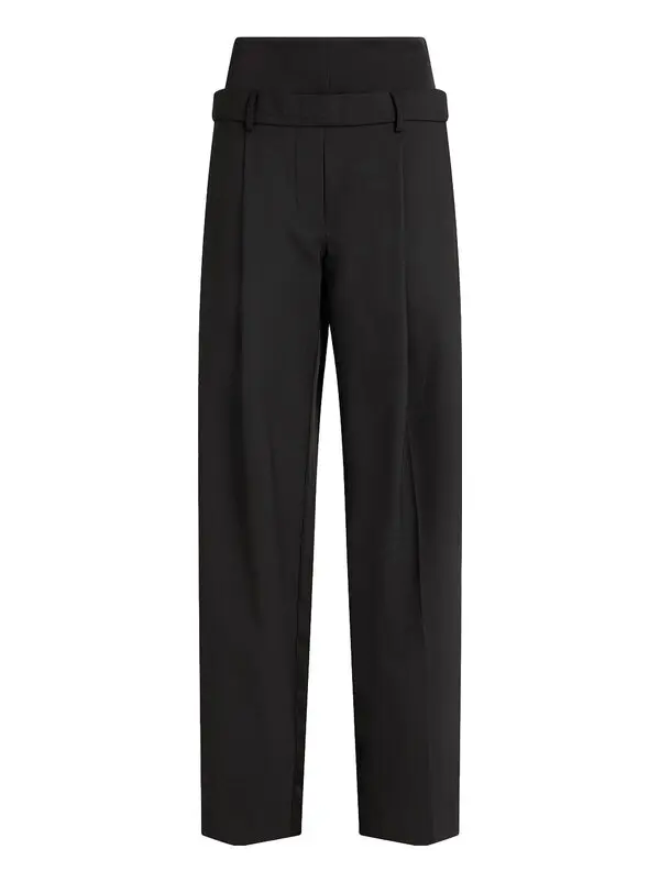 ESSE STUDIOS Portia Duo Satin-paneled Crepe Straight-leg Pants - Black