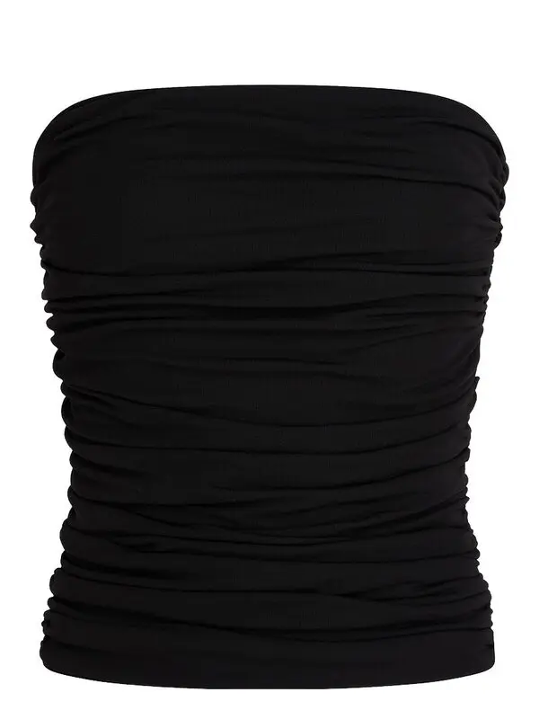 ESSE STUDIOS Bonachi Strapless Ruched Jersey Top - Black