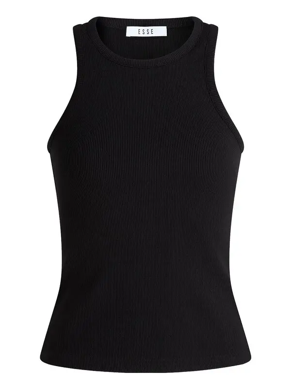 ESSE STUDIOS Ribbed Jersey Tank - Black
