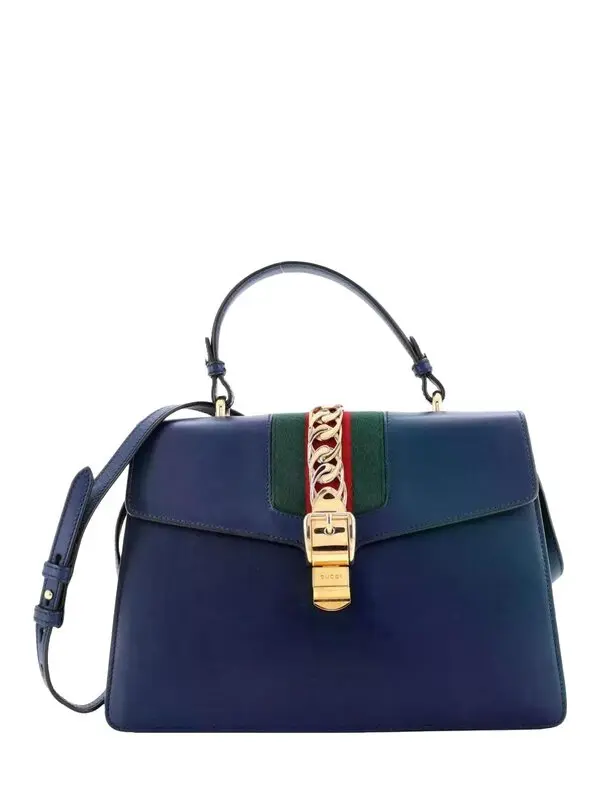 Gucci Sylvie Top Handle Satchel - Blue
