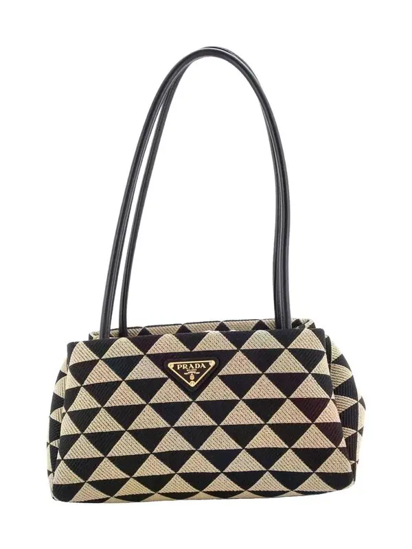 Prada Symbole Jacquard Small Shoulder Bag - Black