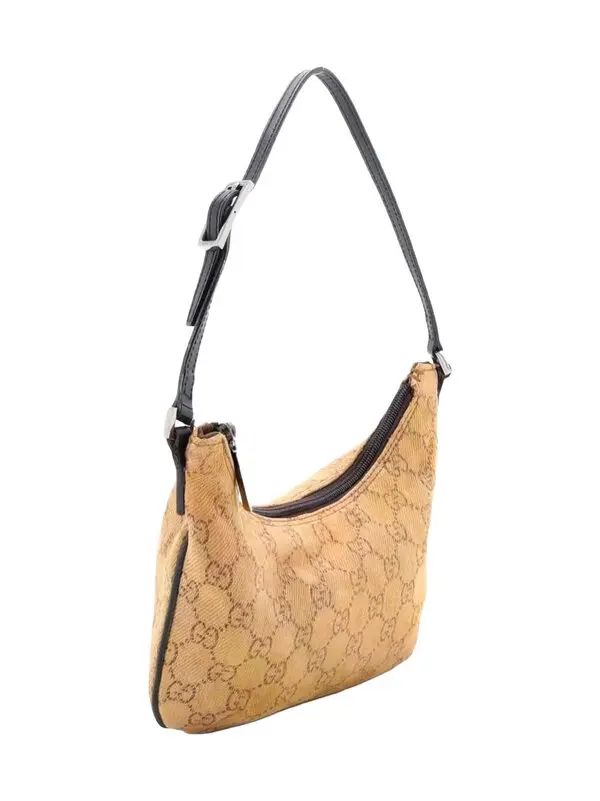 Gucci Vintage Pochette Shoulder Bag Gg Canvas - Brown