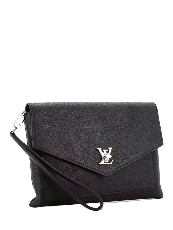 LOUIS VUITTON Mylockme Pochette Leather Clutch - Black
