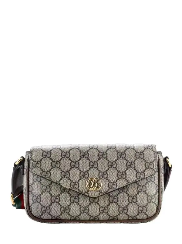 Gucci Ophidia Envelope Flap Gg Coated Canvas Mini Shoulder Bag - Brown
