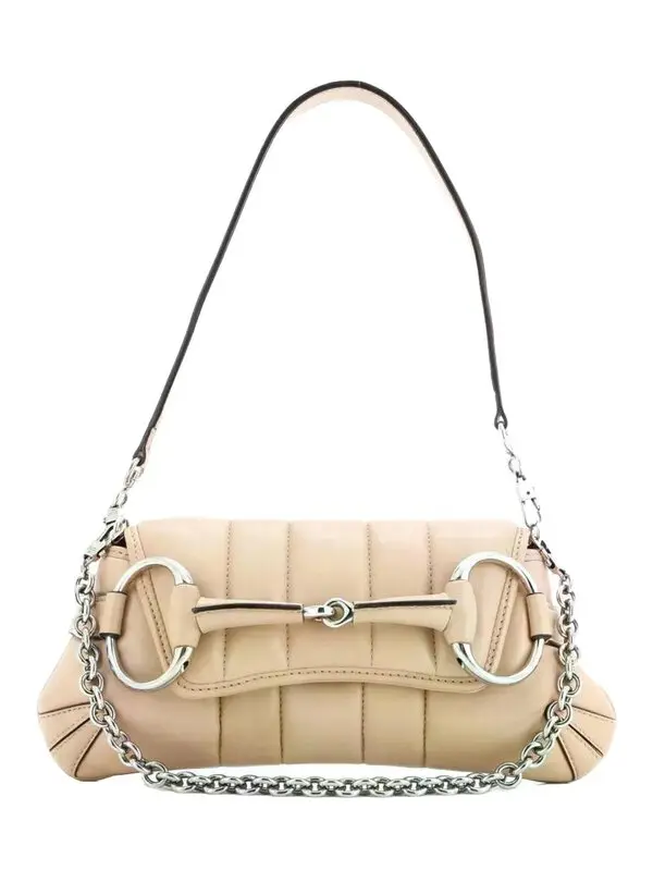 Gucci Horsebit Chain Quilted Leather Shoulder Bag - Neutrals