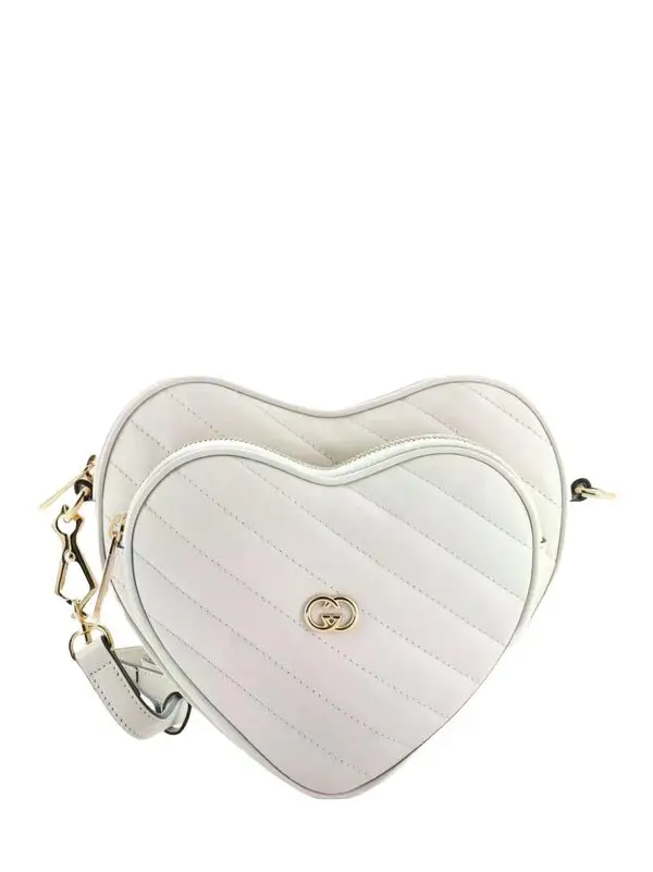 Gucci Interlocking G Heart Quilted Leather Mini Shoulder Bag - Neutrals
